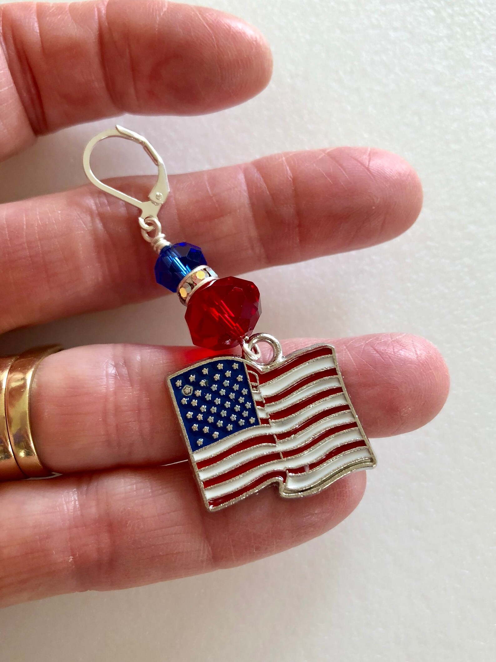 Flag Earringsamerican Flag Earringsfourth of July - Etsy