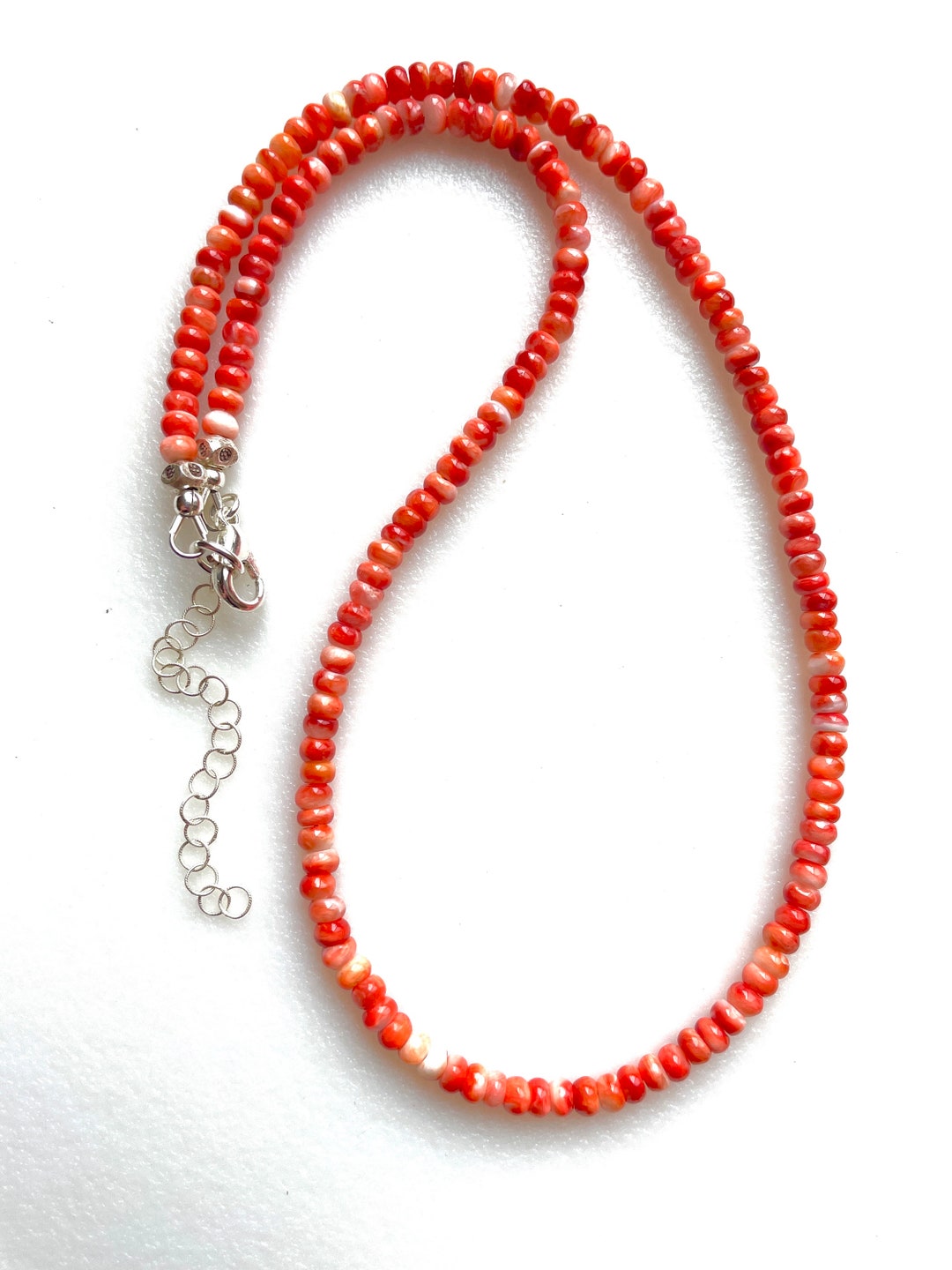 Orange Red Spiny Oyster Shell Necklace, Southwest Native American ...
