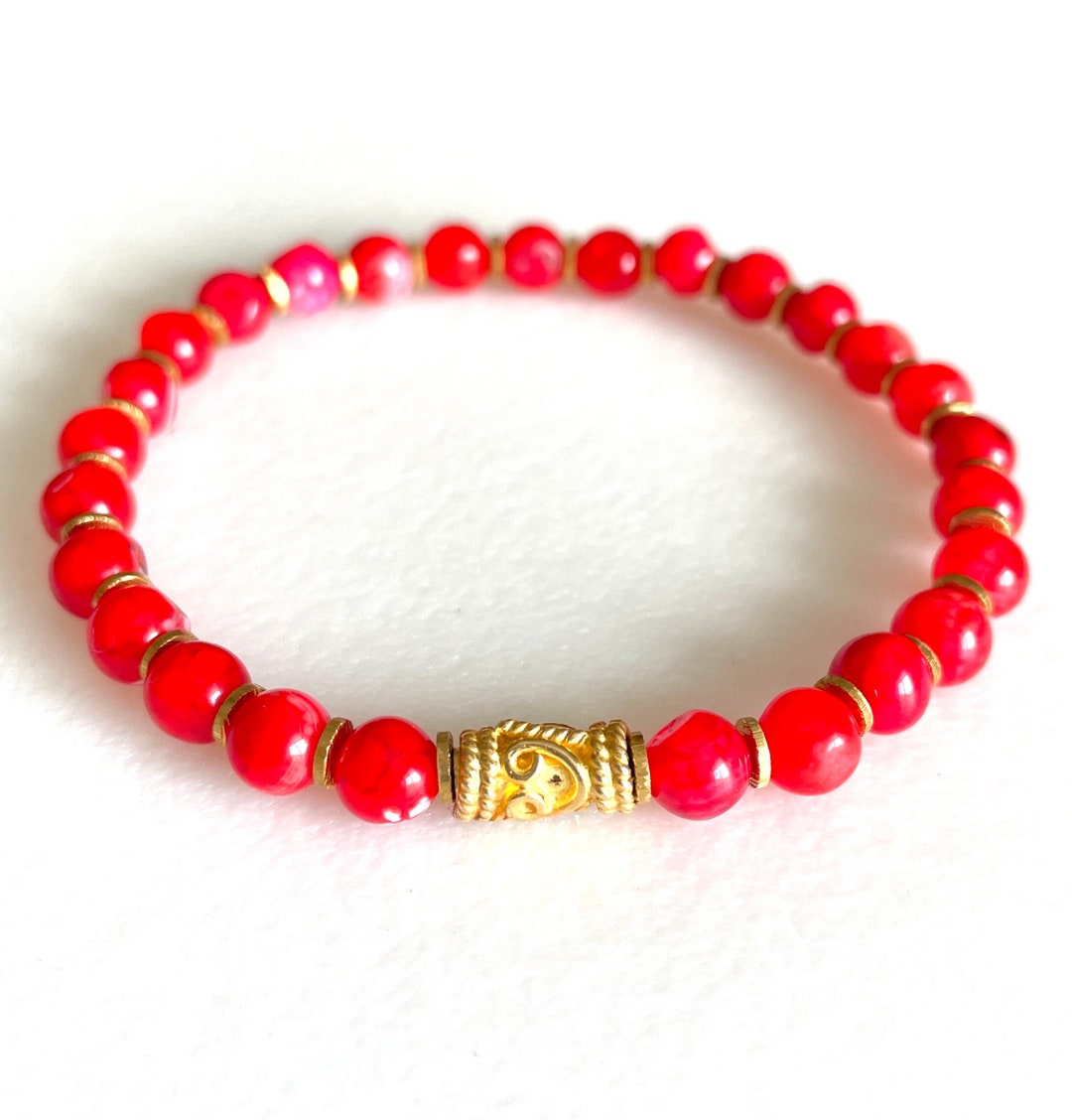 Red Fire Agate Bracelet, Protection and Strength, Natural Healing ...