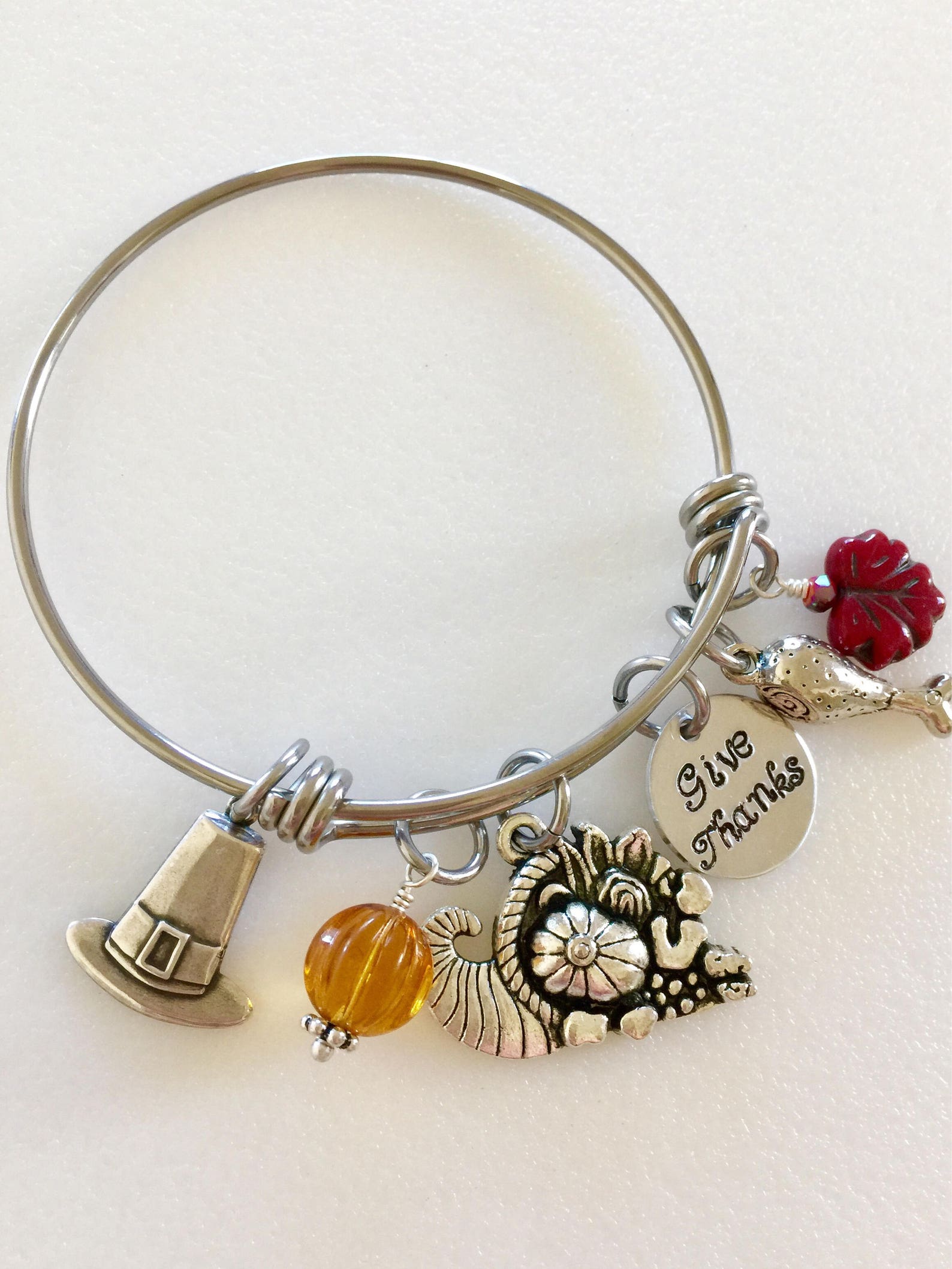 Thanksgiving Bangle Thanksgiving Charm Bracelet Pilgrim - Etsy