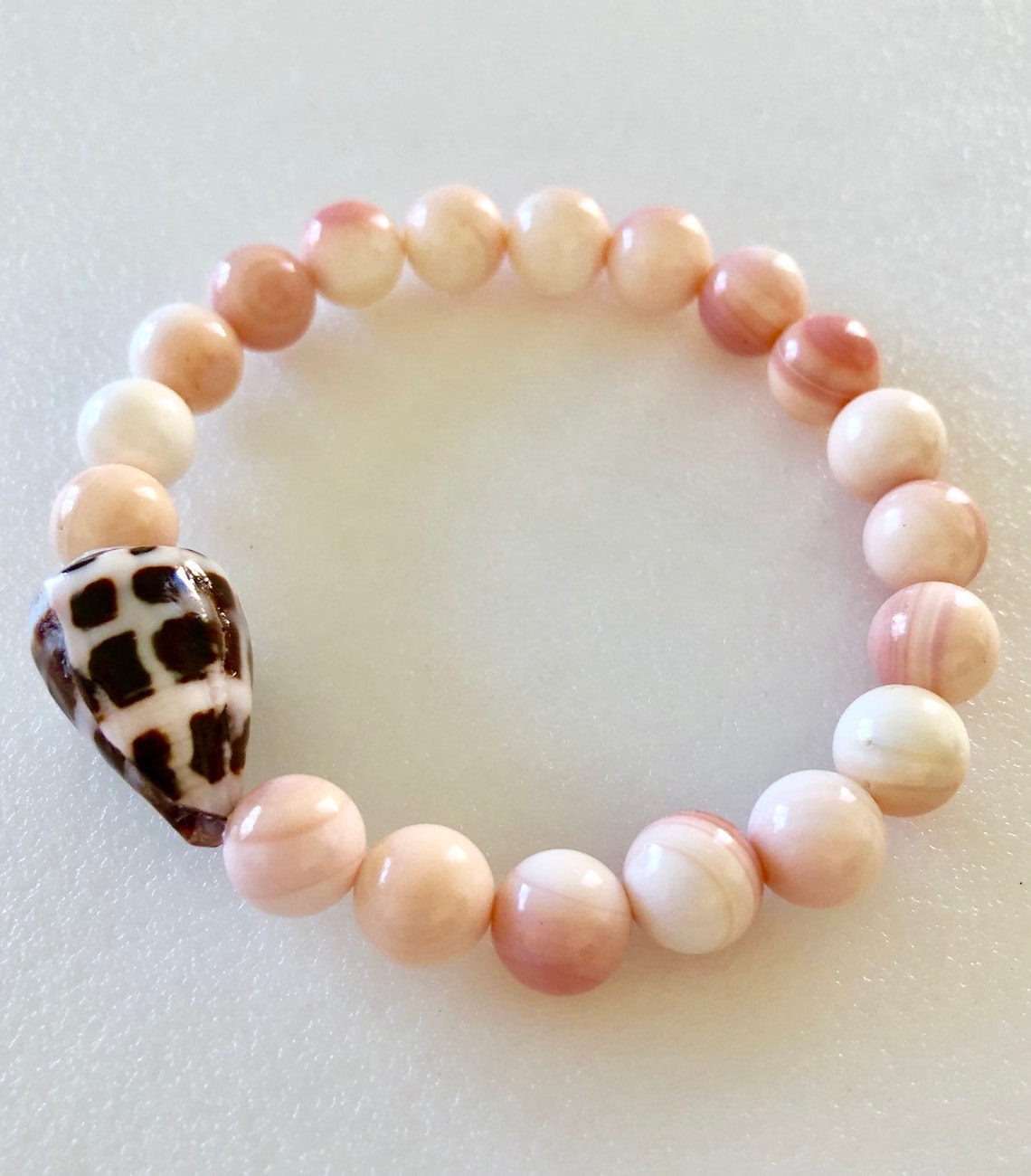 Pink Conch Shell Bracelet, Queen Conch Shell, Hawaiian Cone Shell ...