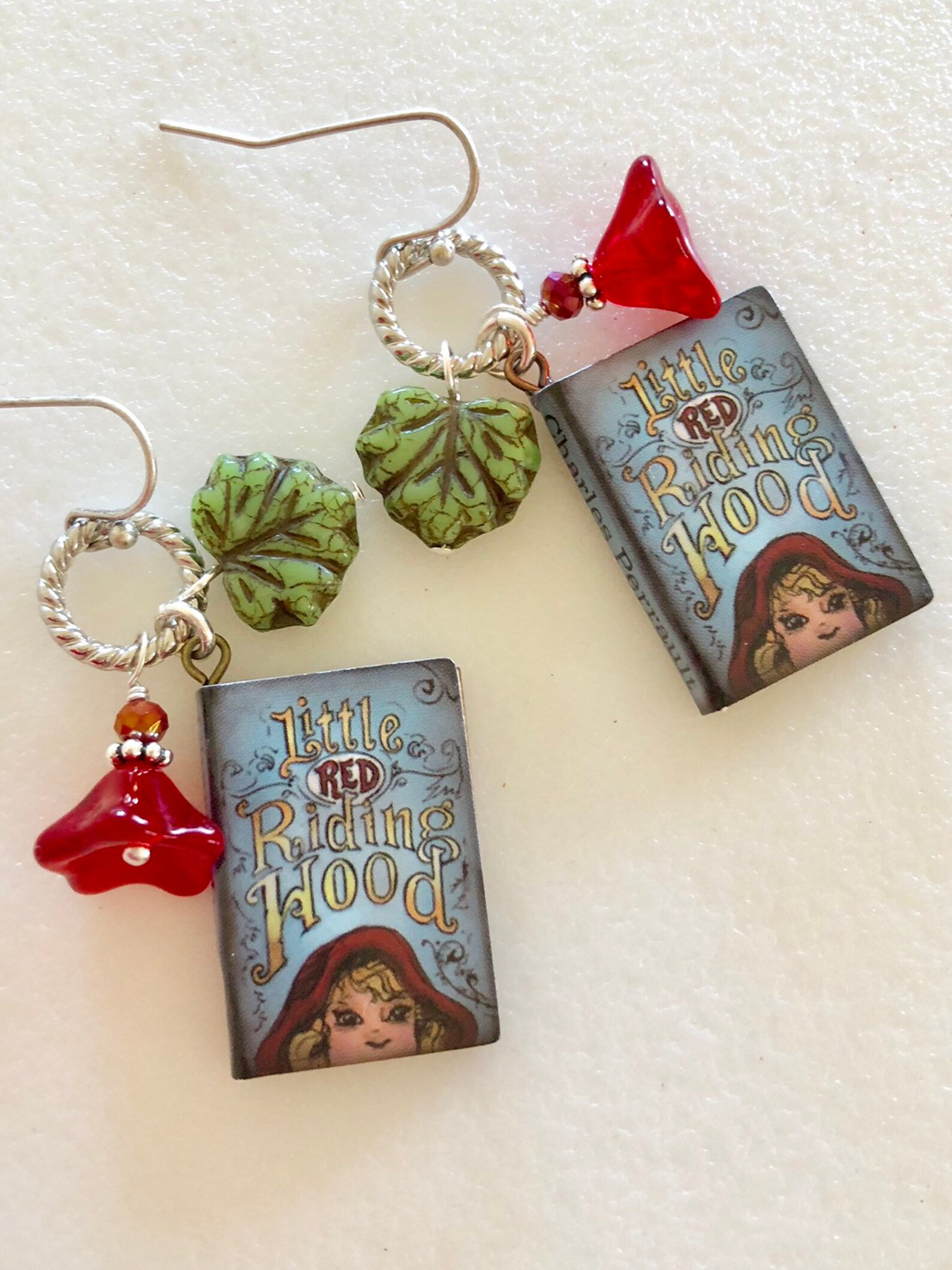 Little Red Riding Hood Earrings Miniature Story Book - Etsy