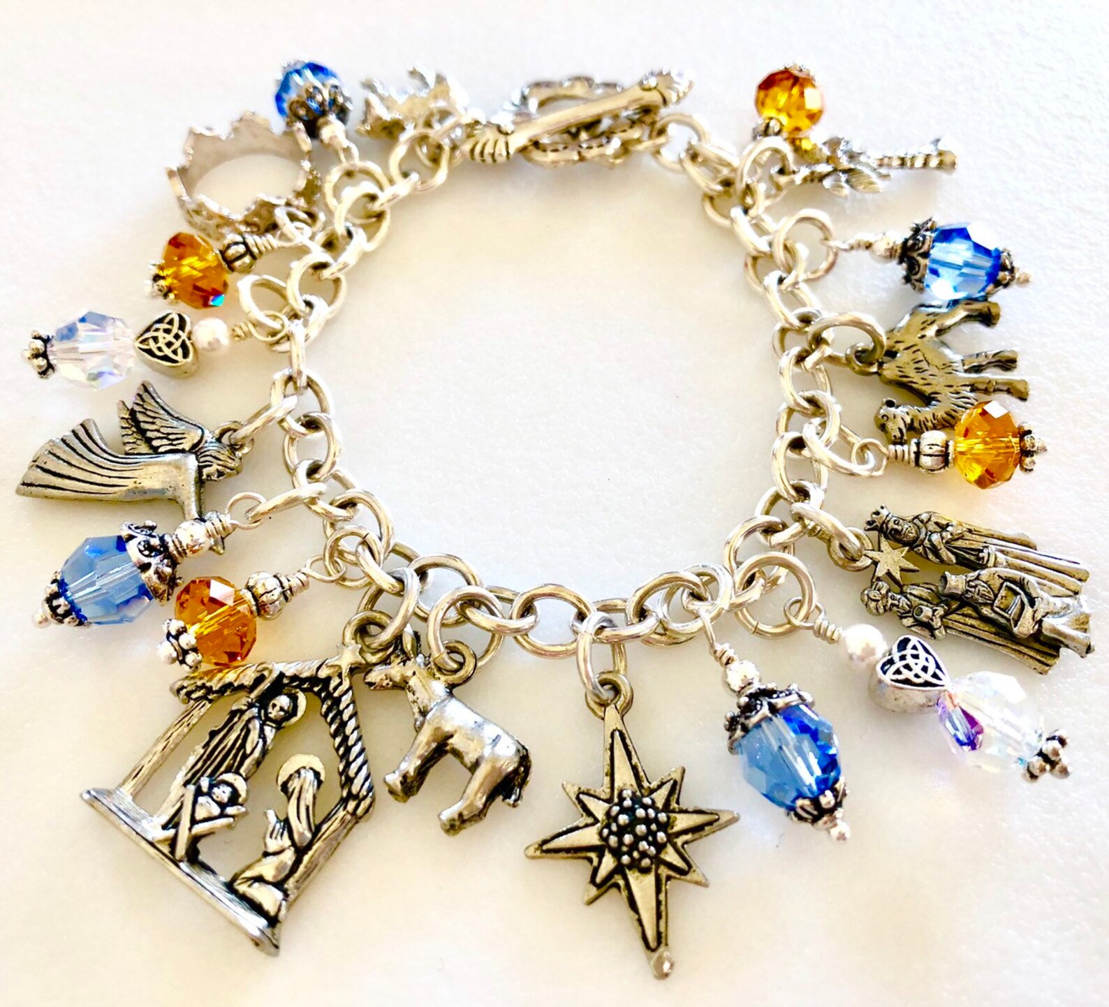 Nativity Charm Bracelet Christmas Story Charms Away in A | Etsy