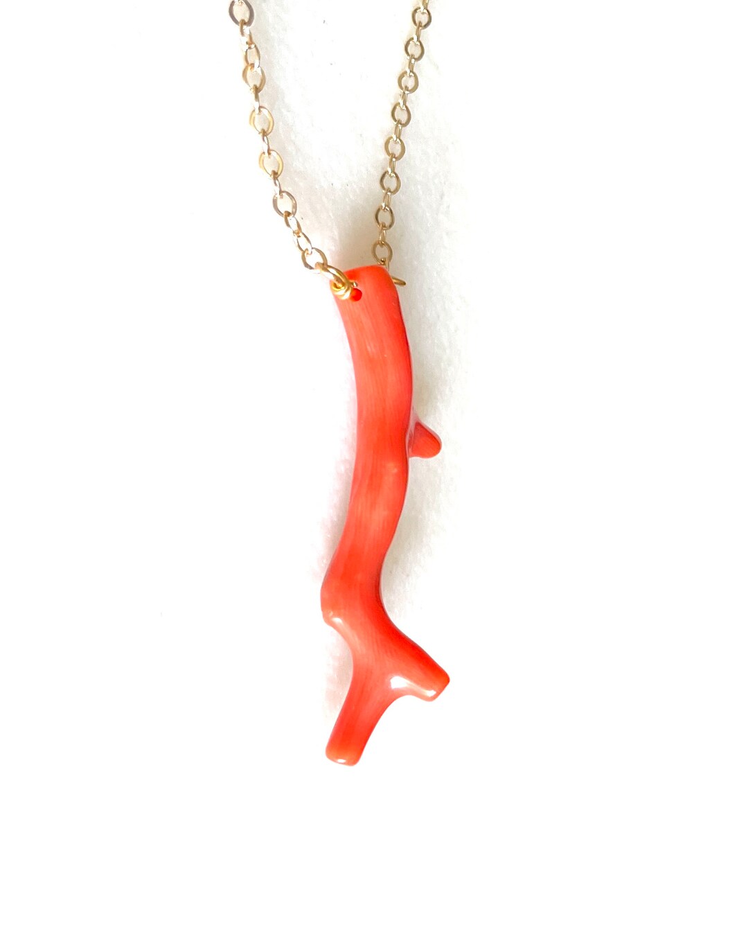Red Coral Branch Necklace, Genuine Italian Red Coral, Natural Red Coral ...