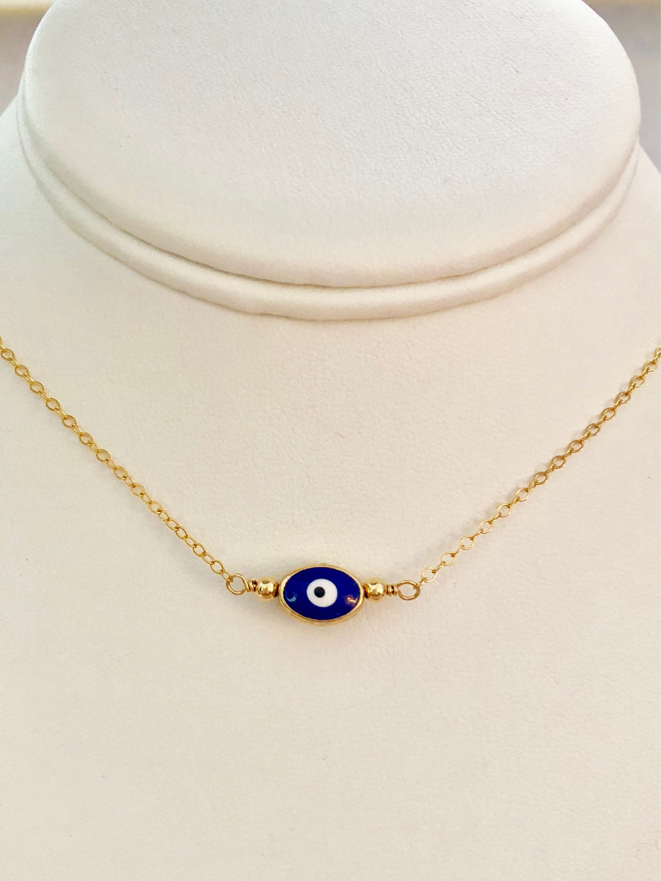 Evil Eye Necklace, Blue Evil Eye, Protection Charm, Gold Evil Eye ...