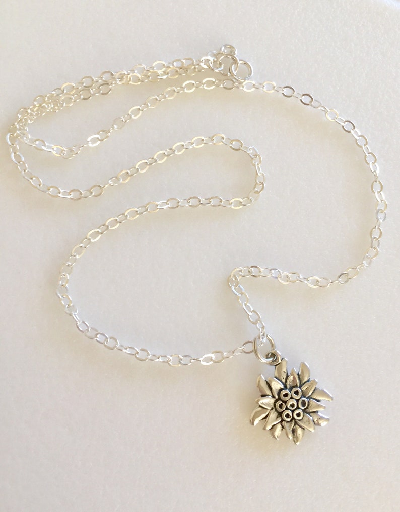 Edelweiss Flower Necklace Sterling Silver Edelweiss Charm - Etsy