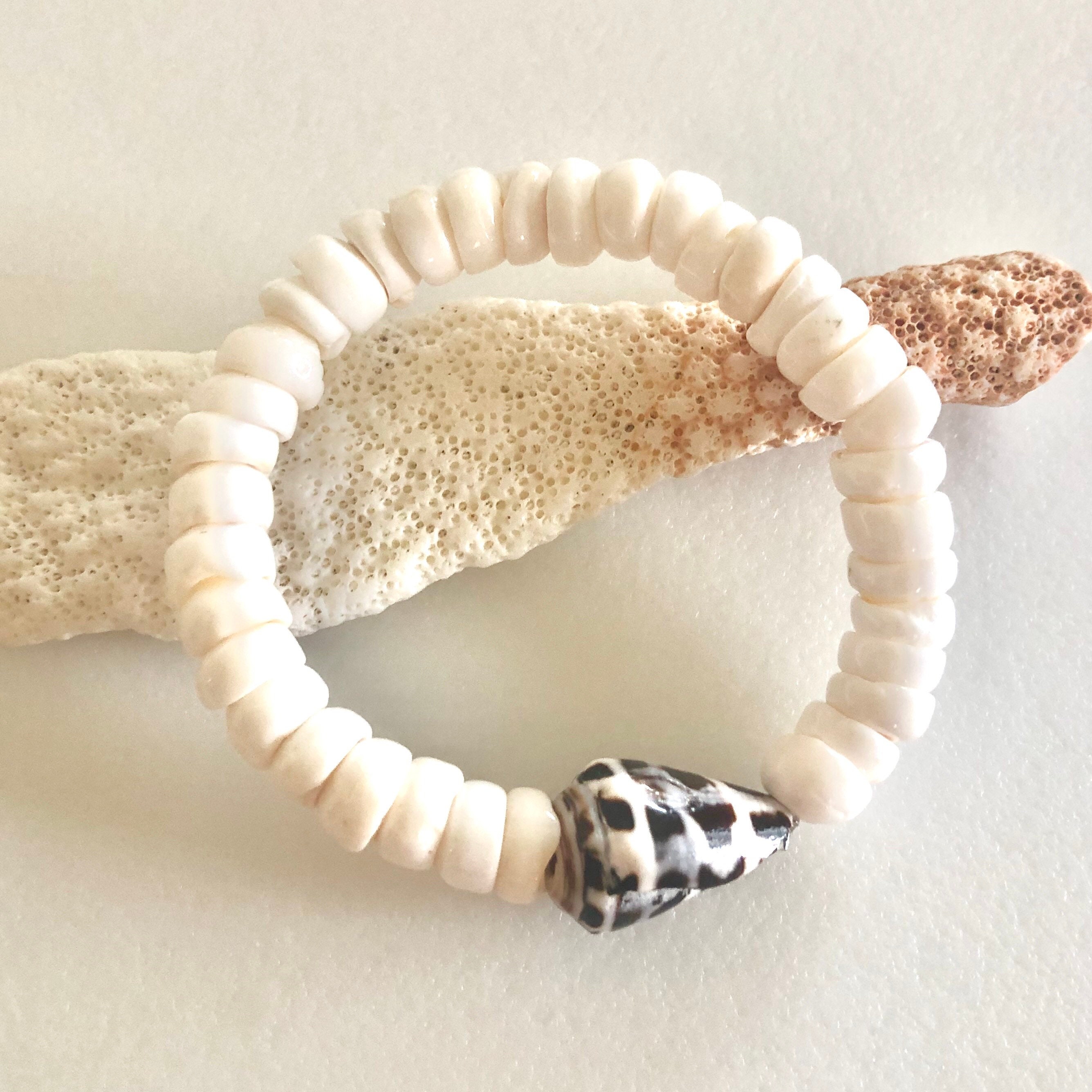 Puka Shell Bracelet Hawaiian Cone Shell Genuine Sea Shell - Etsy