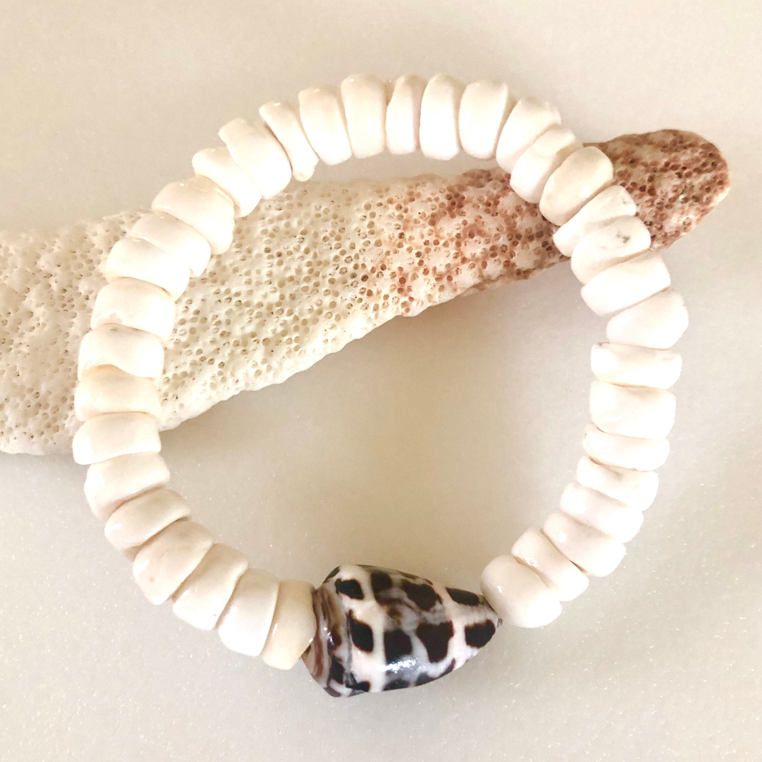 Puka Shell Bracelet Hawaiian Cone Shell Genuine Sea Shell - Etsy