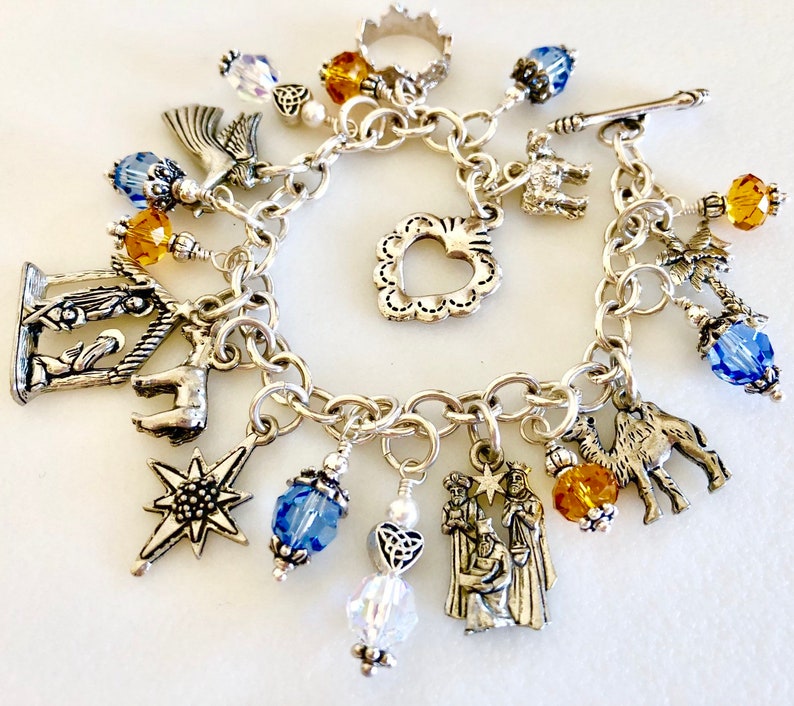 Nativity Charm Bracelet Christmas Story Charms Away in A | Etsy