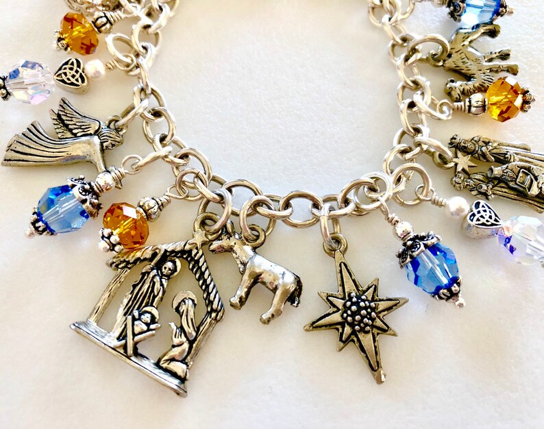 Nativity Charm Bracelet, Christmas Story Charms, First Christmas Eve ...