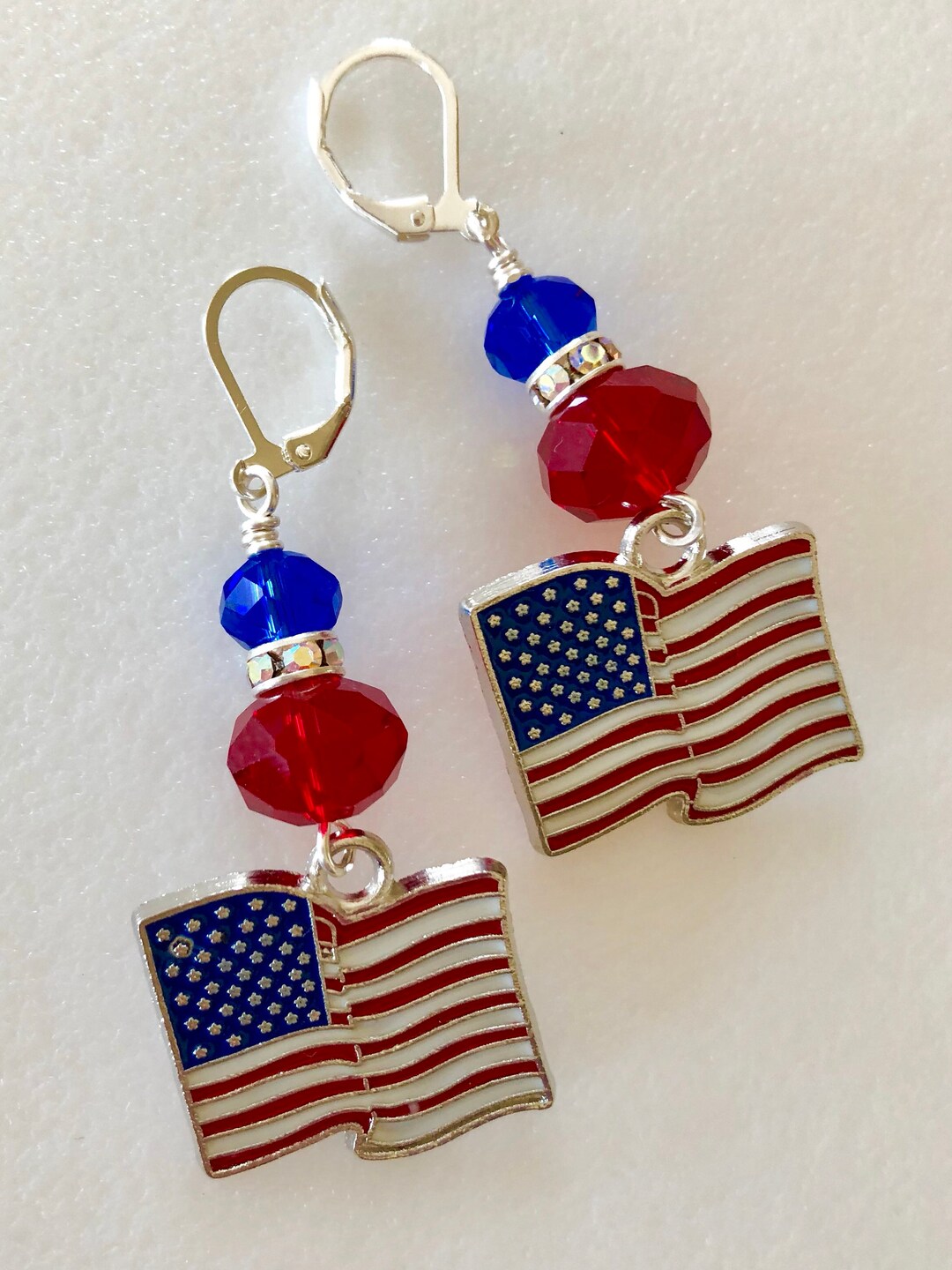 Flag Earrings,american Flag Earrings,fourth of July Earrings,patriotic ...