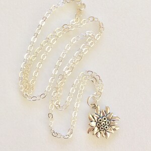 Edelweiss Flower Necklace, Sterling Silver Edelweiss Charm, Wildflower ...