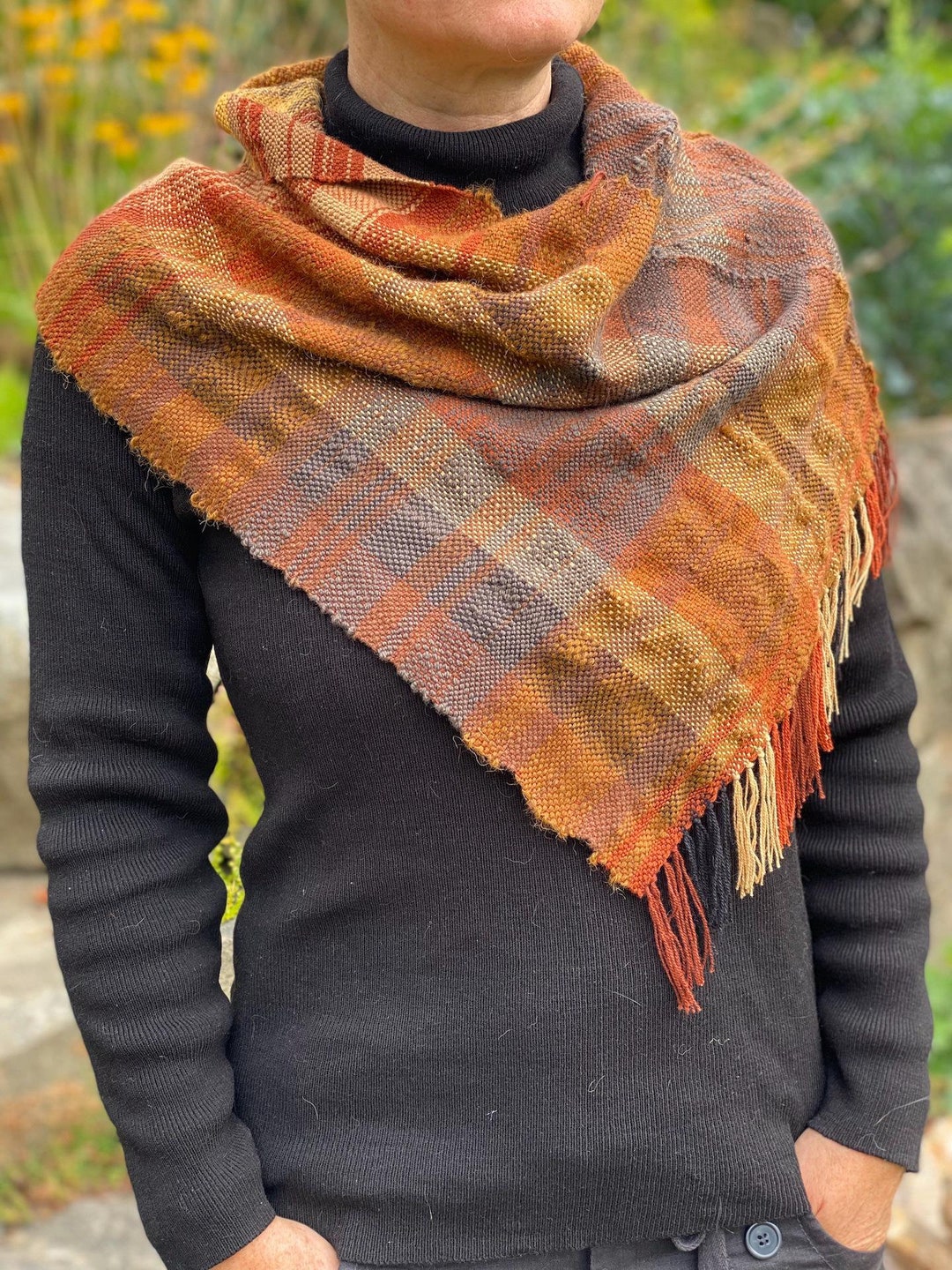 Campfire Shawl- Hand Woven Cowl - Etsy