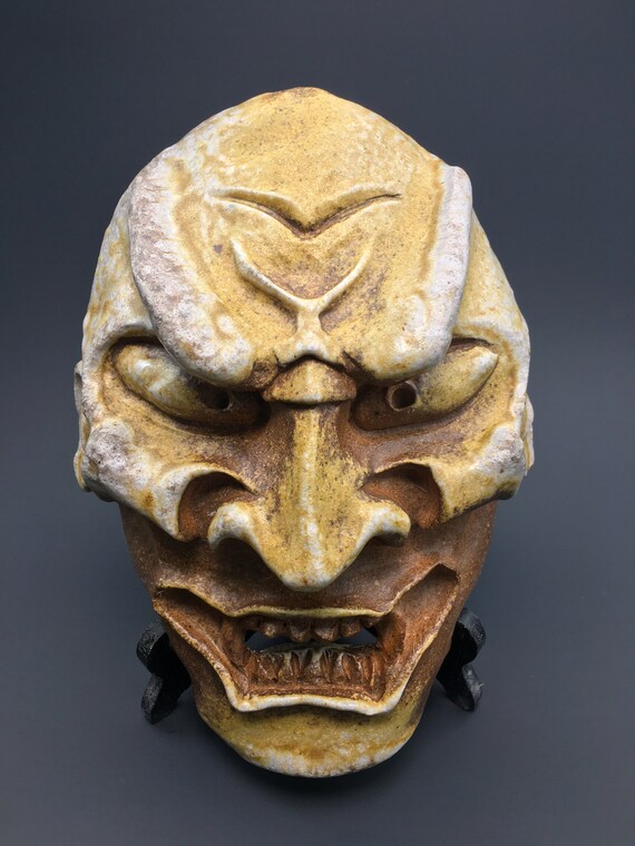 Wood Fired Ceramic Demon Mask Hand Carved - Etsy