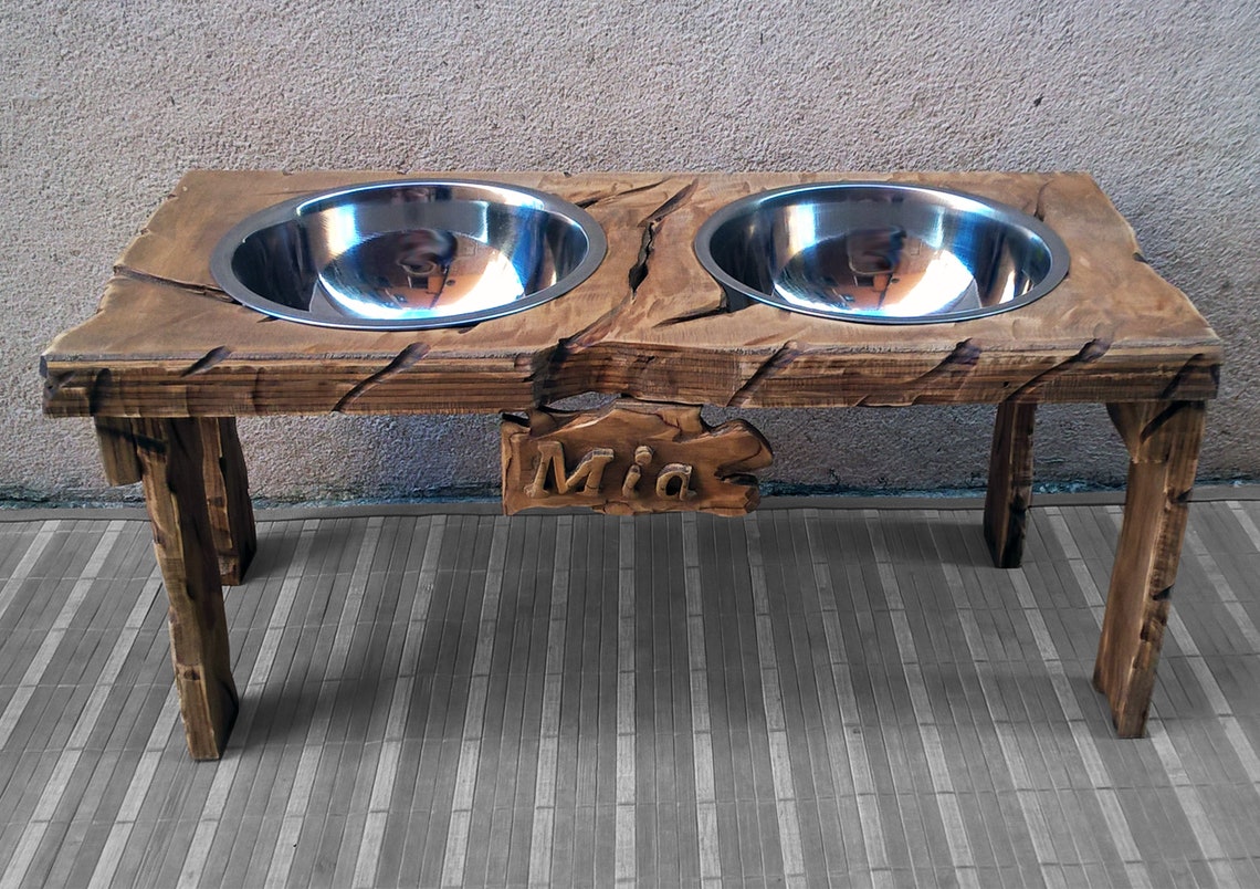 Personalized Pet Bowls Stand / Customizable Wooden Bowl Holder - Etsy