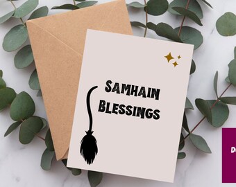 Samhain Blessings Printable 5 X 7 Greeting Card Forest Animals - Etsy