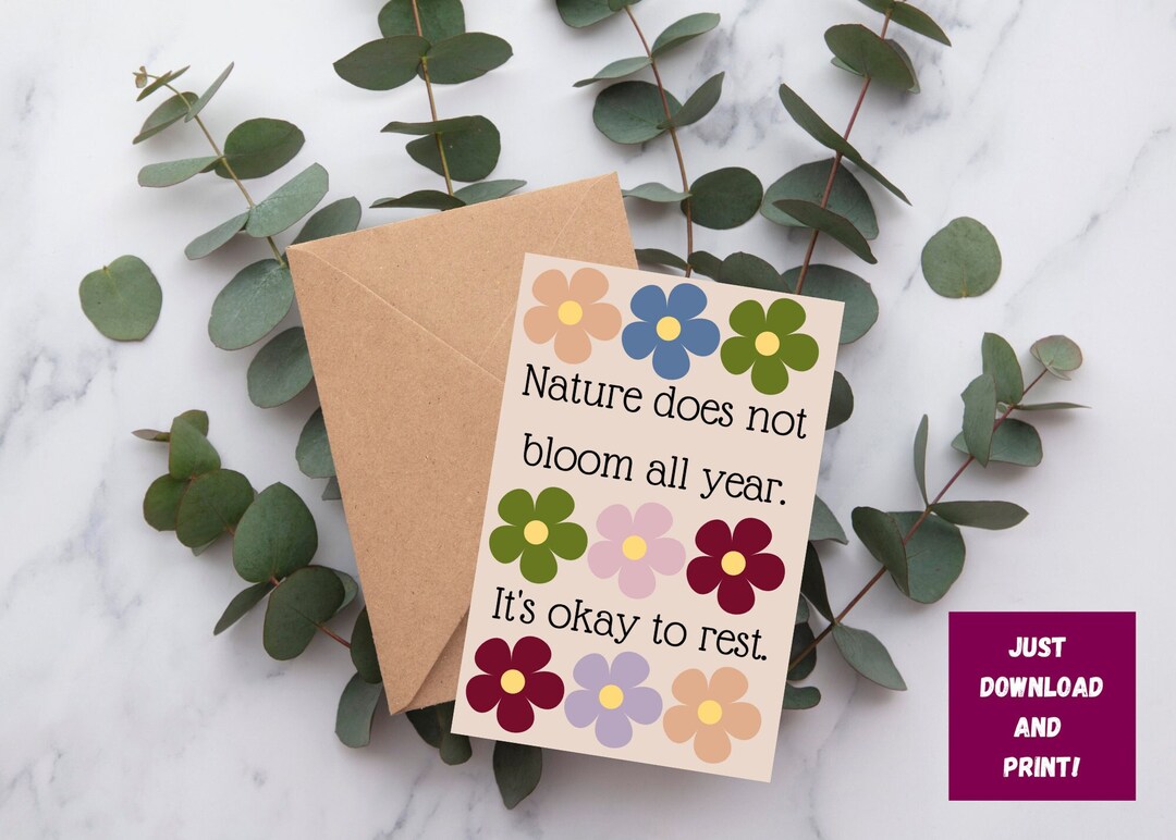 It's Okay to Rest Greeting Card Nature Greeting Card Printable - Etsy