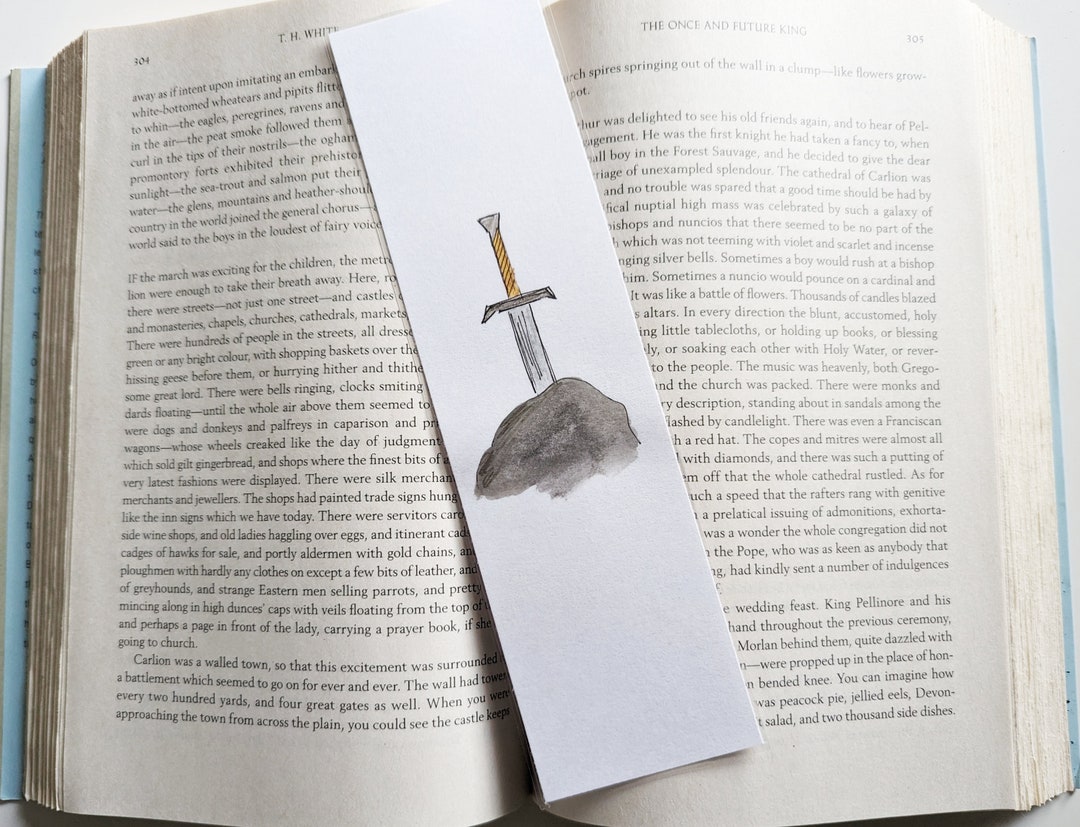 King Arthur Bookmark Medieval England Sword Bookmark Handpainted Gift ...