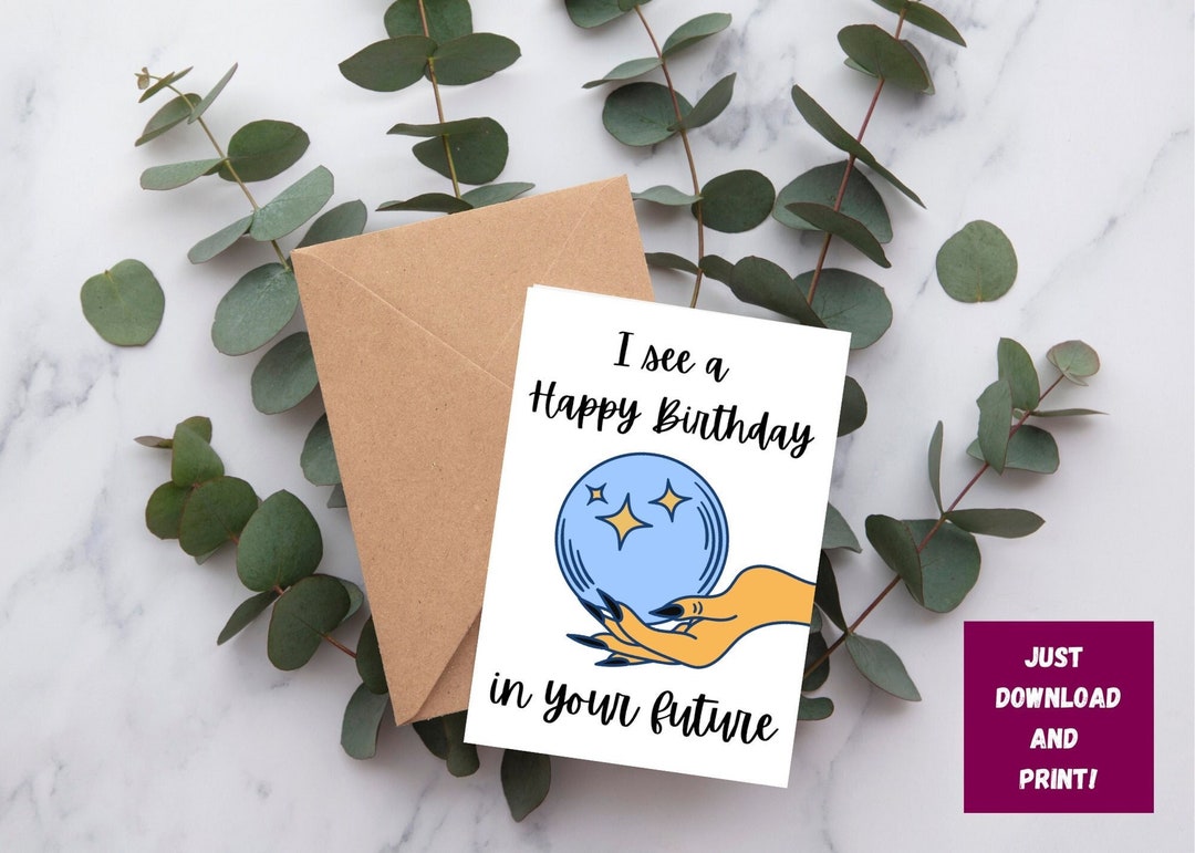 Fortune Teller Birthday Card, Mystical Psychic Birthday Card - Etsy