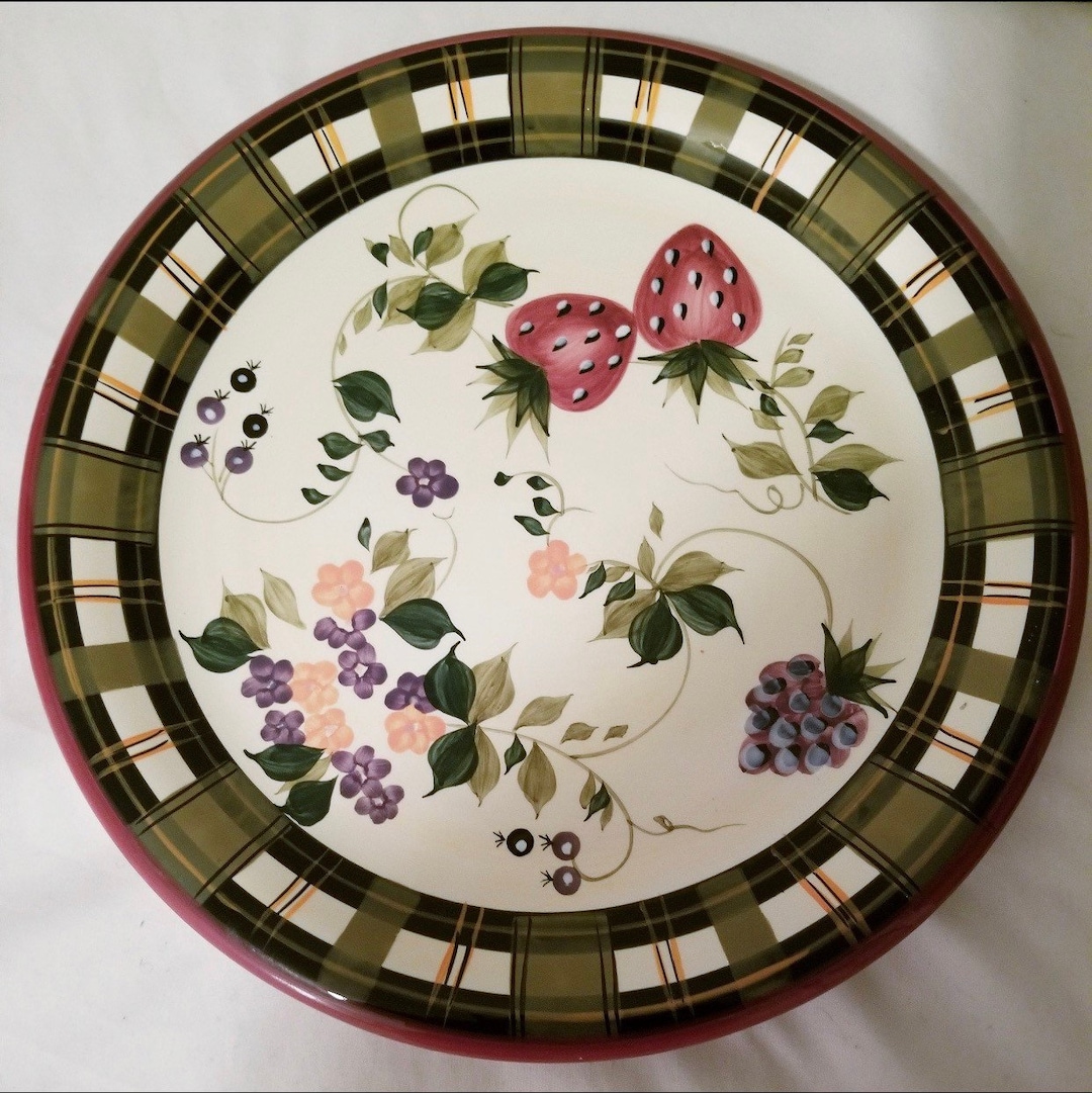 Oneida Strawberry Plaid Dinner Plates Set of Eleven - Etsy