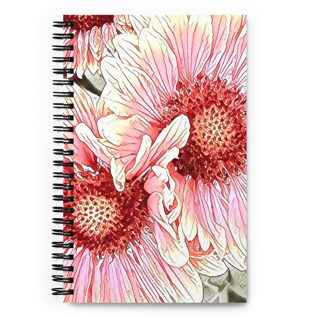 Spiral Notebook - Whimsical Flowers - Etsy