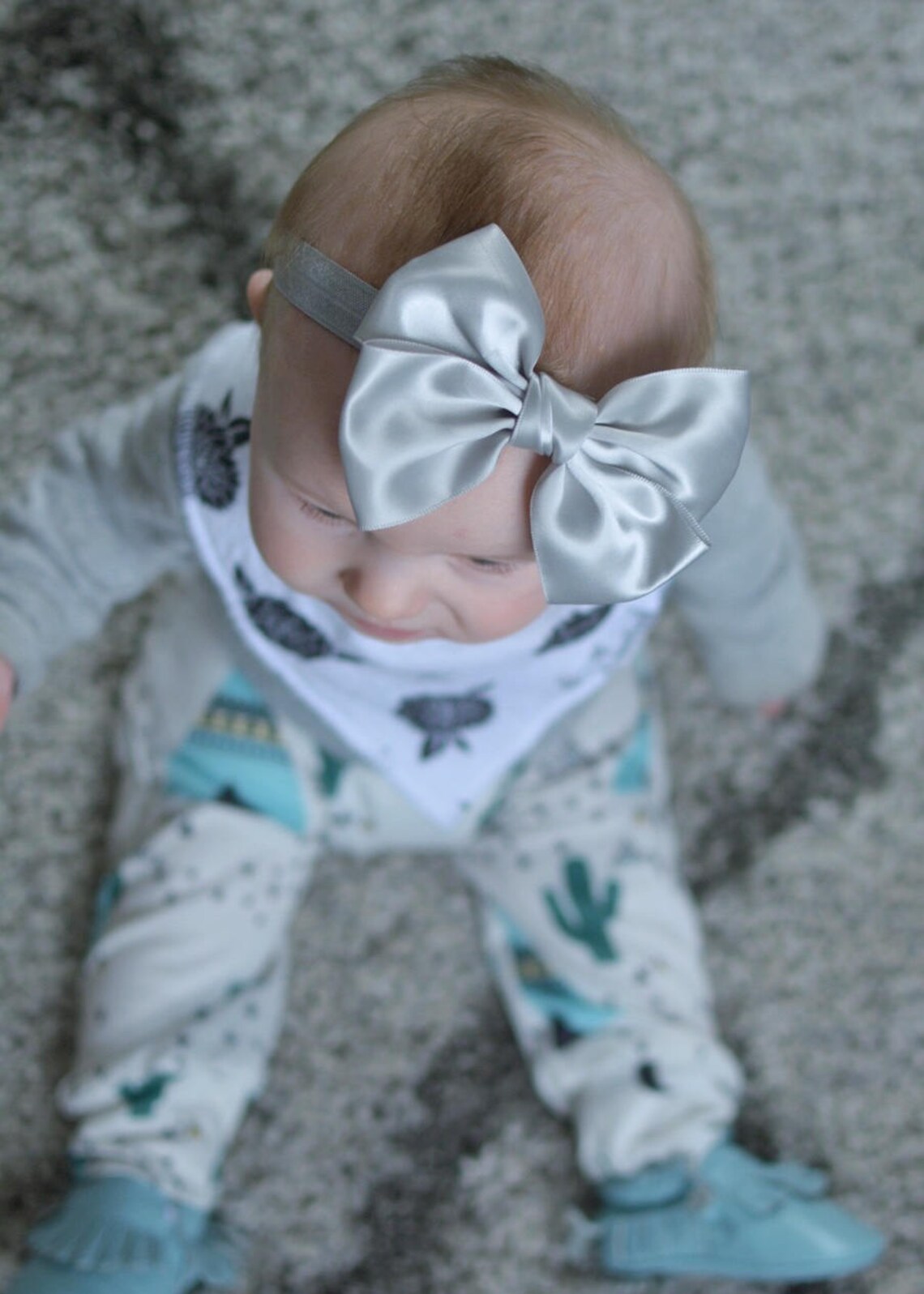 Baby Girl Toddler Headband Satin Bow Ribbon Hair Accessory (lavender ...