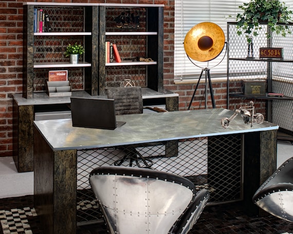 Industrial Desk - Etsy