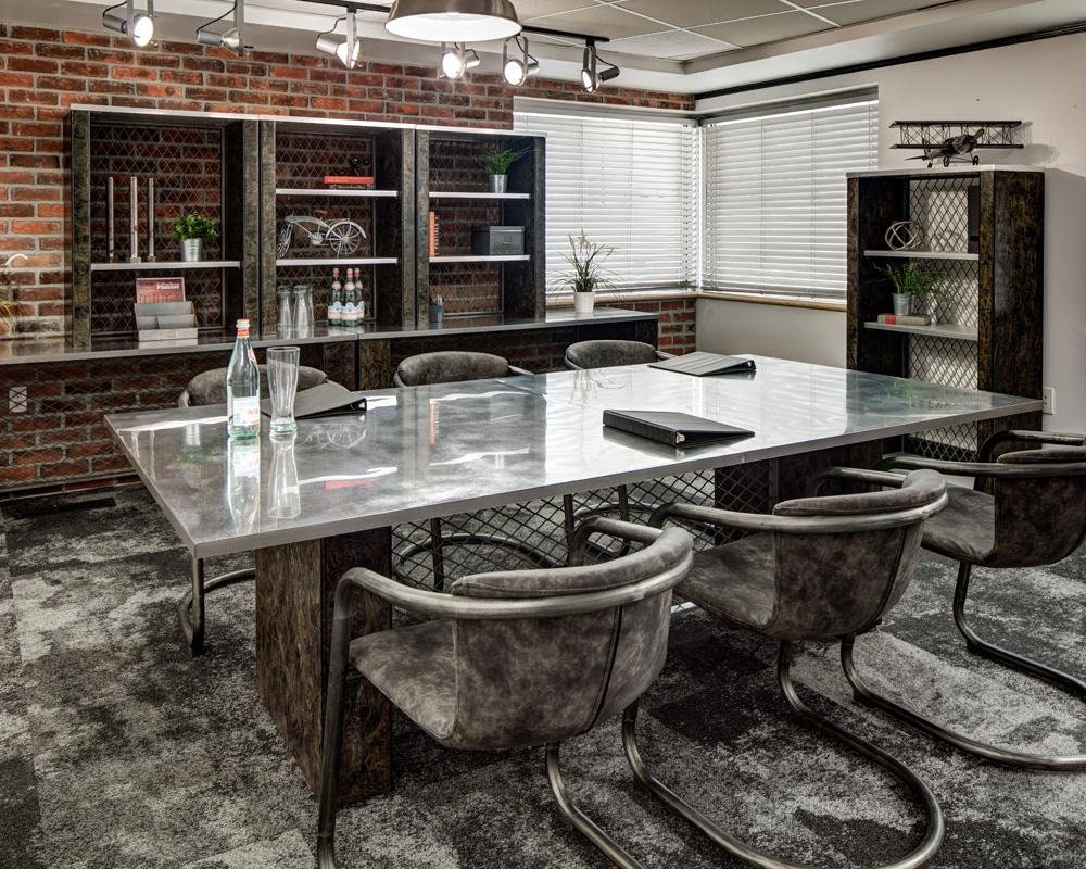 8' Industrial Conference Table, Steel Top - Etsy