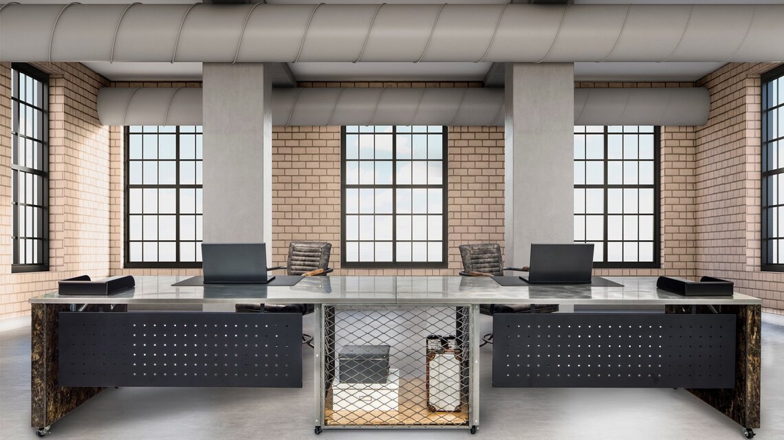 Industrial 2 Pack Desks With Storage - Etsy