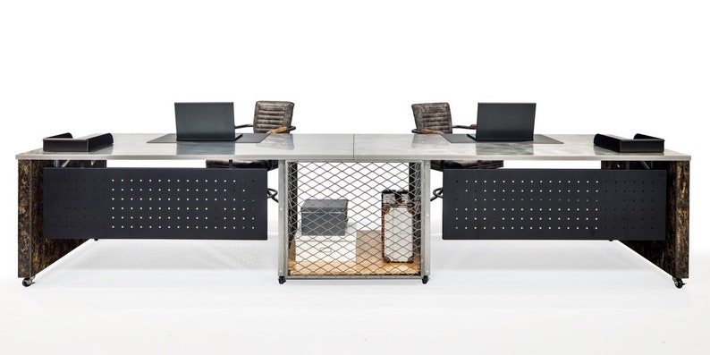 Industrial 2 Pack Desks With Storage - Etsy