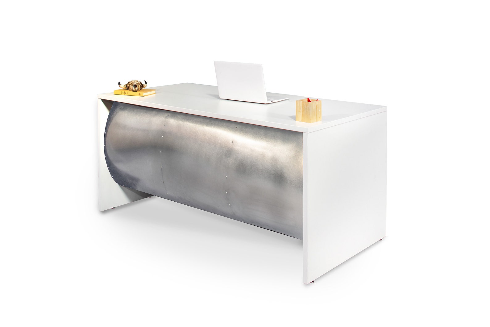 Barrel Front Desk - Stainless Steel - Etsy