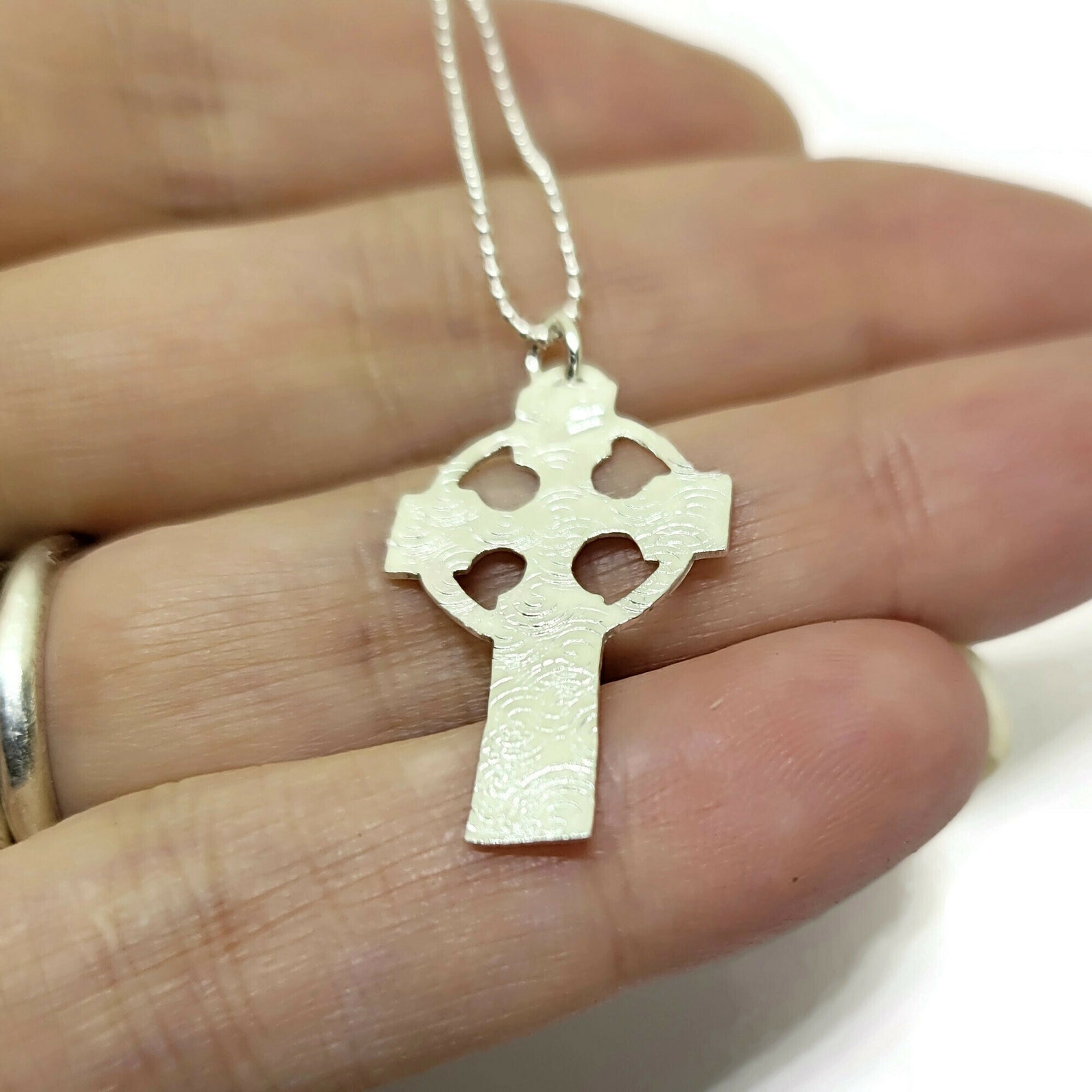 Sterling Silver Textured Celtic Cross Pendant One of a Kind | Etsy