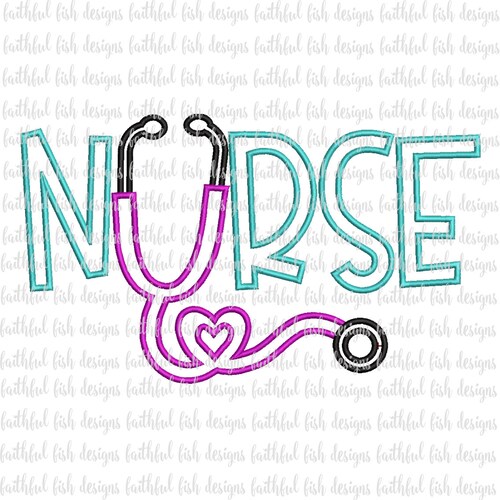 NURSE Satin Applique Embroidery Nursing Nurses Design Four - Etsy