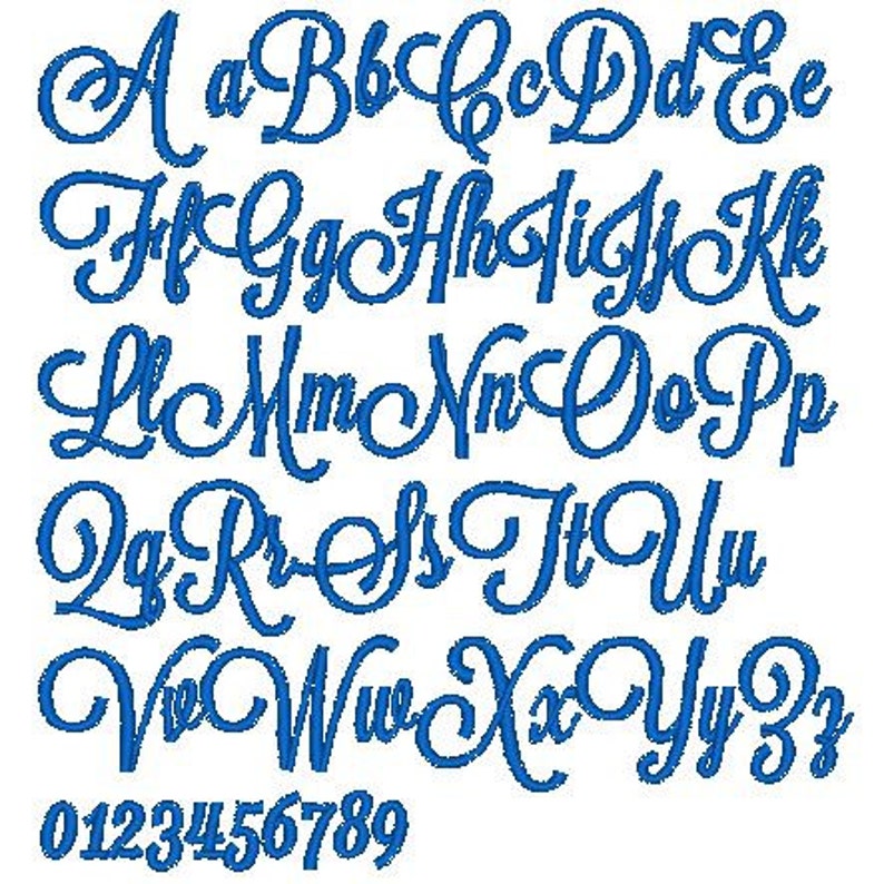 Lavender Curly Monogram Set Machine Embroidery Font Alphabet | Etsy