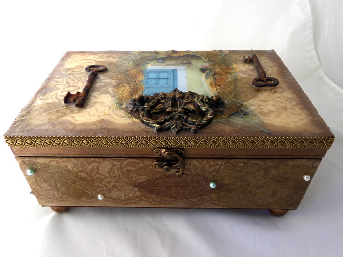 Decorative Wood Box, Wood Jewelry Box, Handcrafted Wood Box, Unique ...