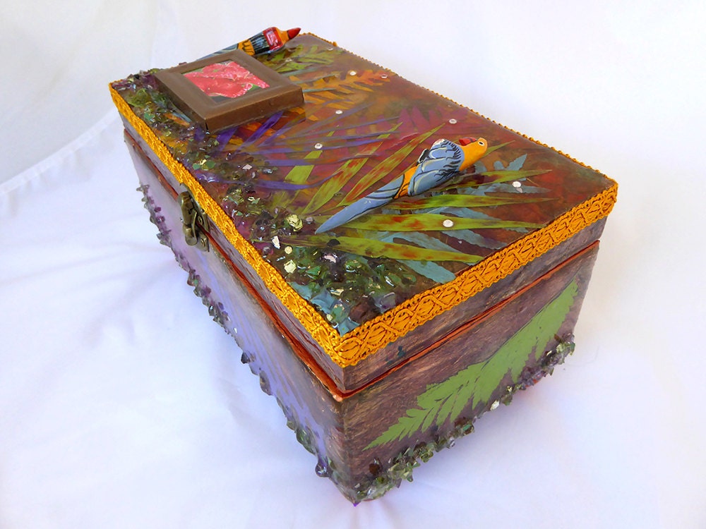 Decorative Wood Box, Handcrafted Wood Jewelry Box, Unique Keepsake Wood ...