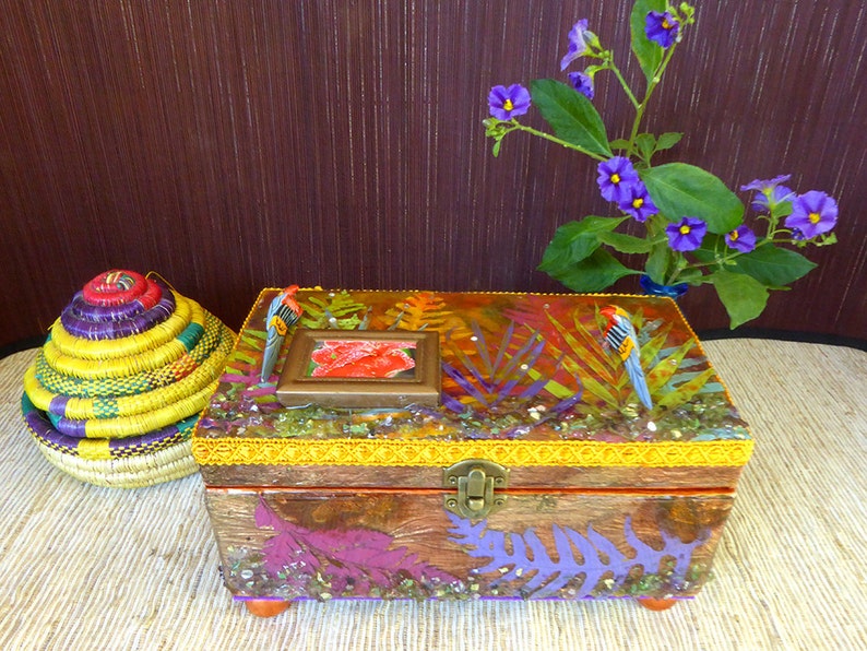 Decorative Wood Box, Handcrafted Wood Jewelry Box, Unique Keepsake Wood ...