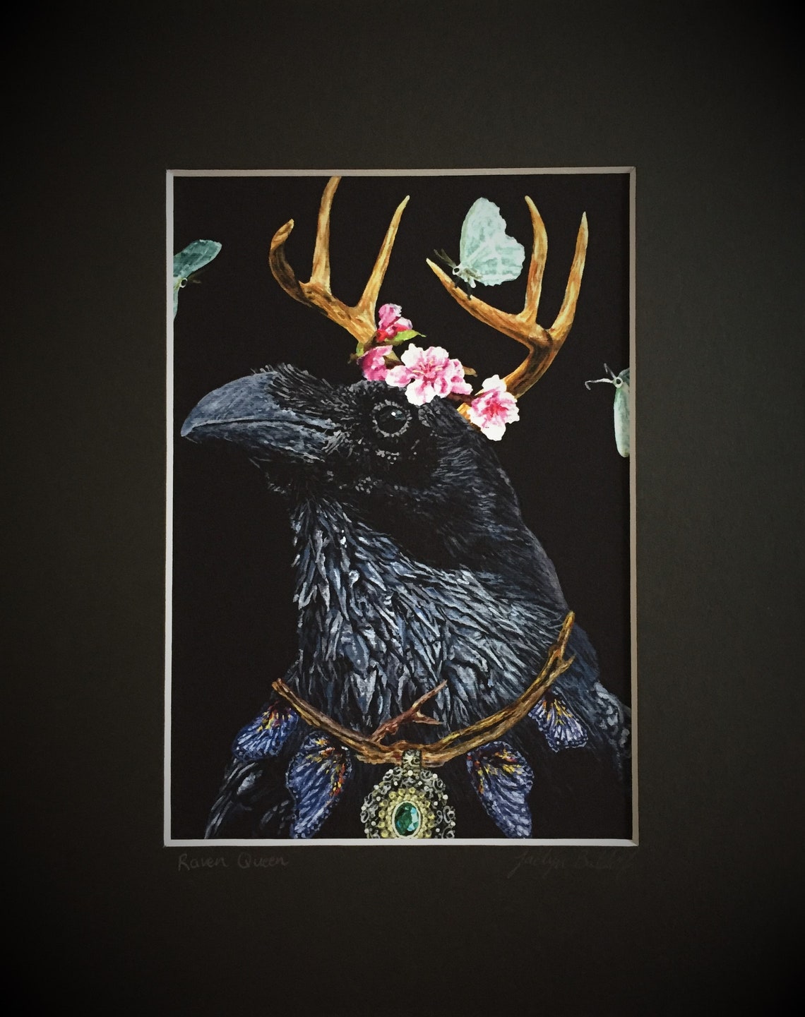 Raven Painting Print Fantasy Raven Art Crow Painting Print | Etsy