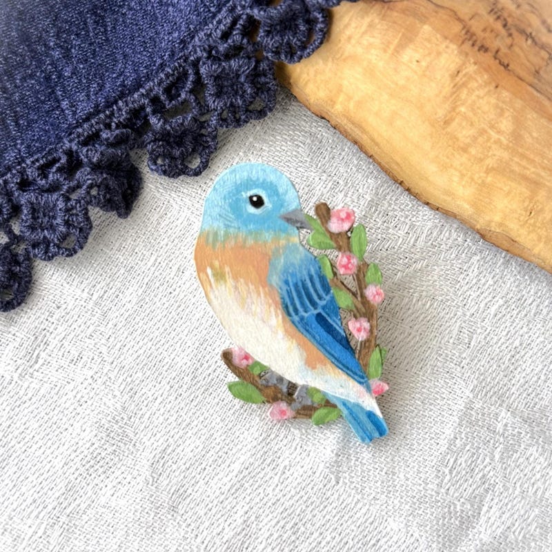 Bluebird Brooch - Etsy
