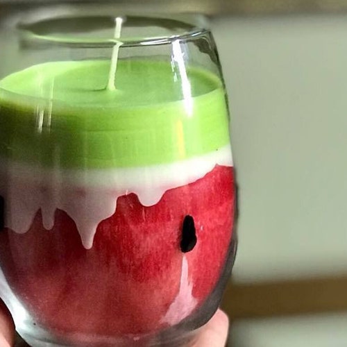 Watermelon Candle in Glass | Etsy