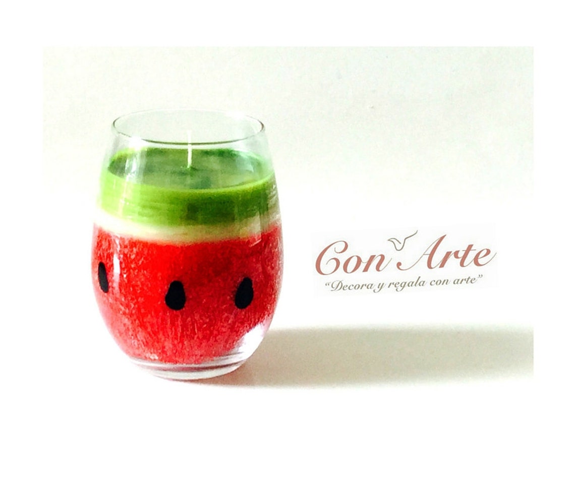 Watermelon Candle in Glass | Etsy