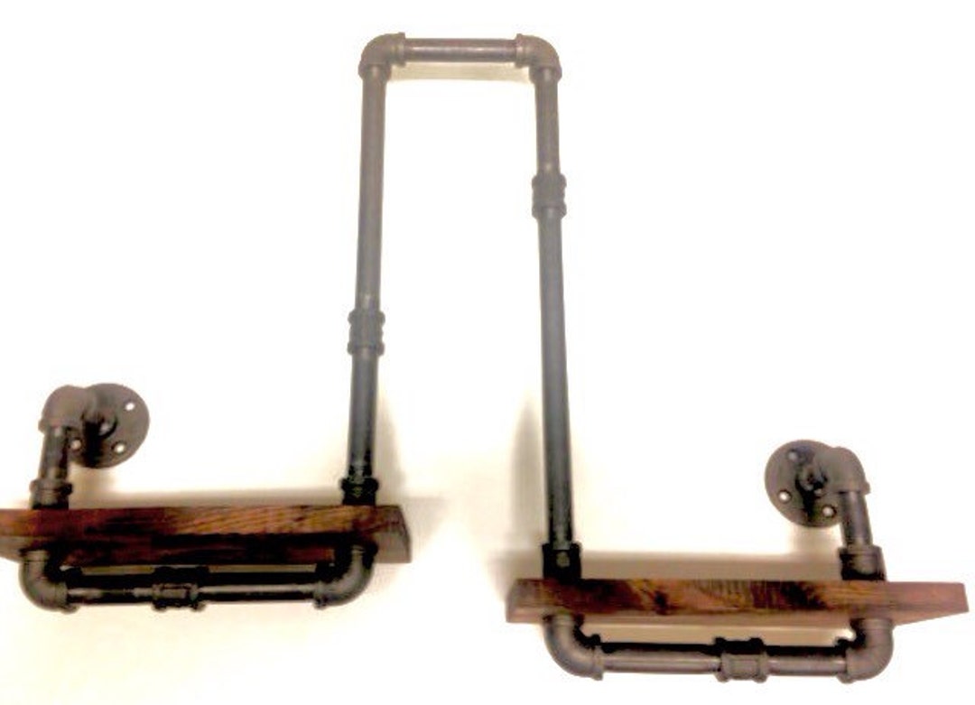 Corner Pipe Shelf - Industrial Chic - Rustic Modern - Pipe Decorations ...