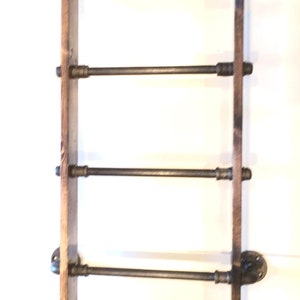 6 Foot Rustic Industrial Pipe Wall Mount Blanket Ladder With 5 Rungs ...
