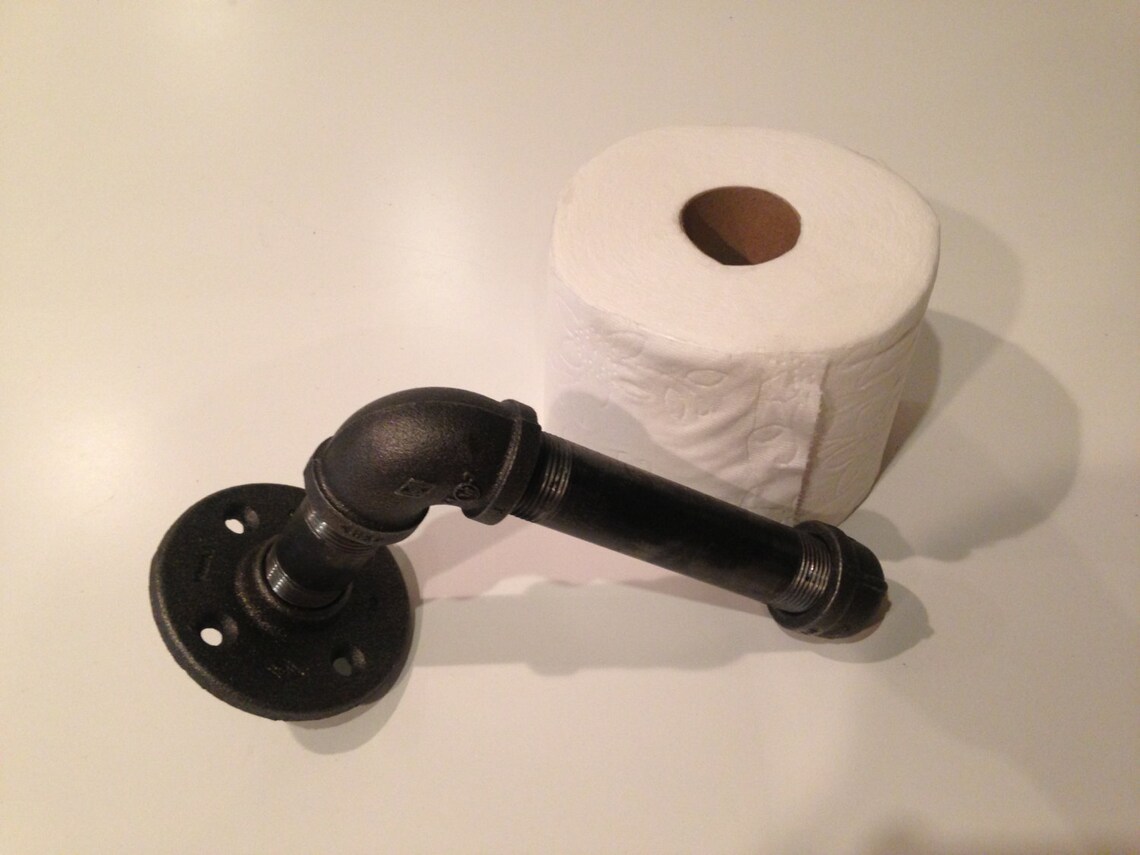 Industrial 1/2" or 3/4" Black Pipe Toilet Paper - Etsy