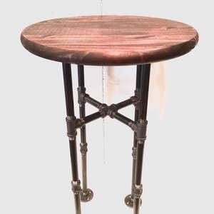 Urban Industrial 18" or 24" Round Pipe Table (PICK YOUR STAIN) - Etsy