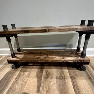 8" Depth Galvanized and Black Pipe Industrial Shoe Rack, Shoe Storage ...