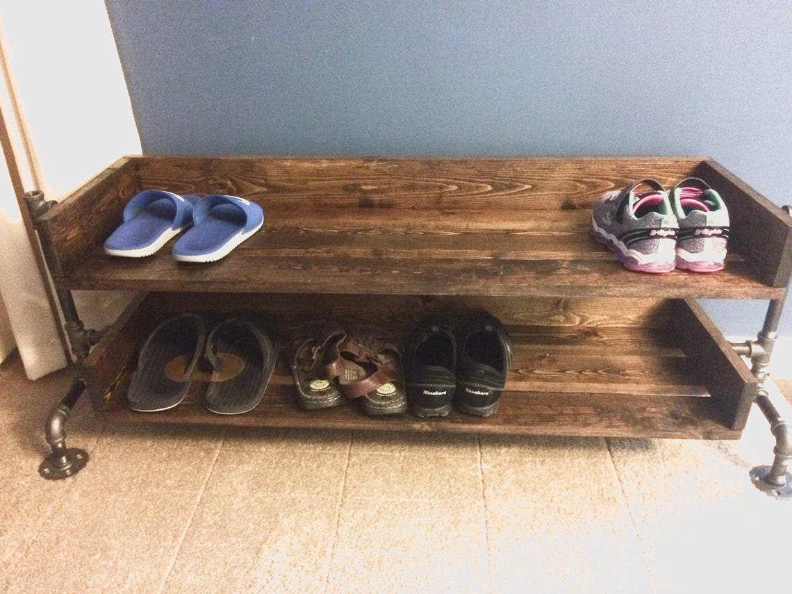 Industrial Shoe Rack, Shoe Storage, Shoe Rack, Entryway Shoe Organizer ...