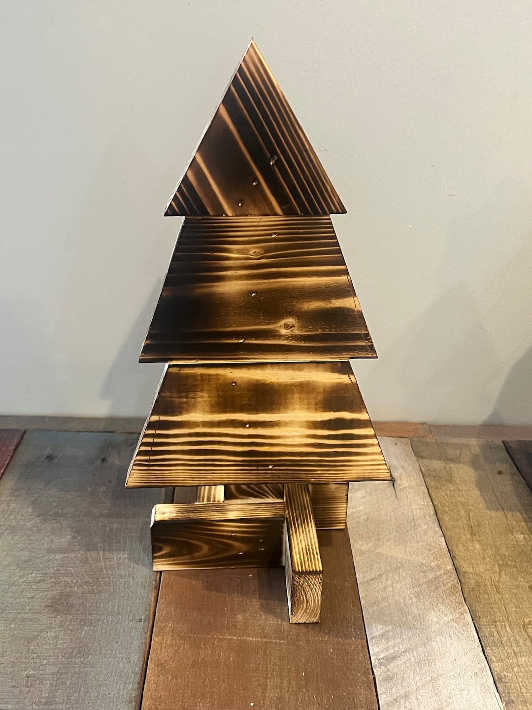 Rustic Burnt Pine Wooden Christmas Tree – Holiday Decor - Etsy