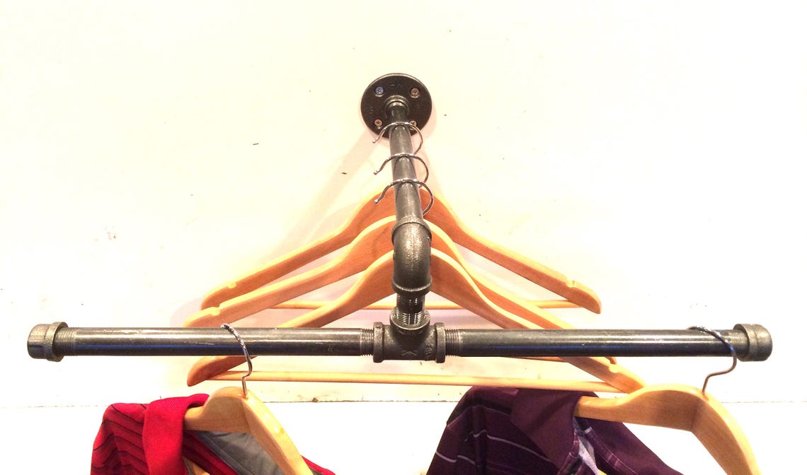 20" Urban Industrial Pipe Wall Rack -- Clothing Rack, Closet ...