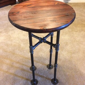 Urban Industrial 18" or 24" Round Pipe Table (PICK YOUR STAIN) - Etsy